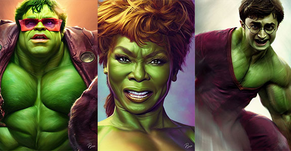 Amazing "Hulk" versions of celebrities generated images using AI - Nation Online